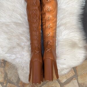 Shoes | Tan Thigh High Boots | Poshmark